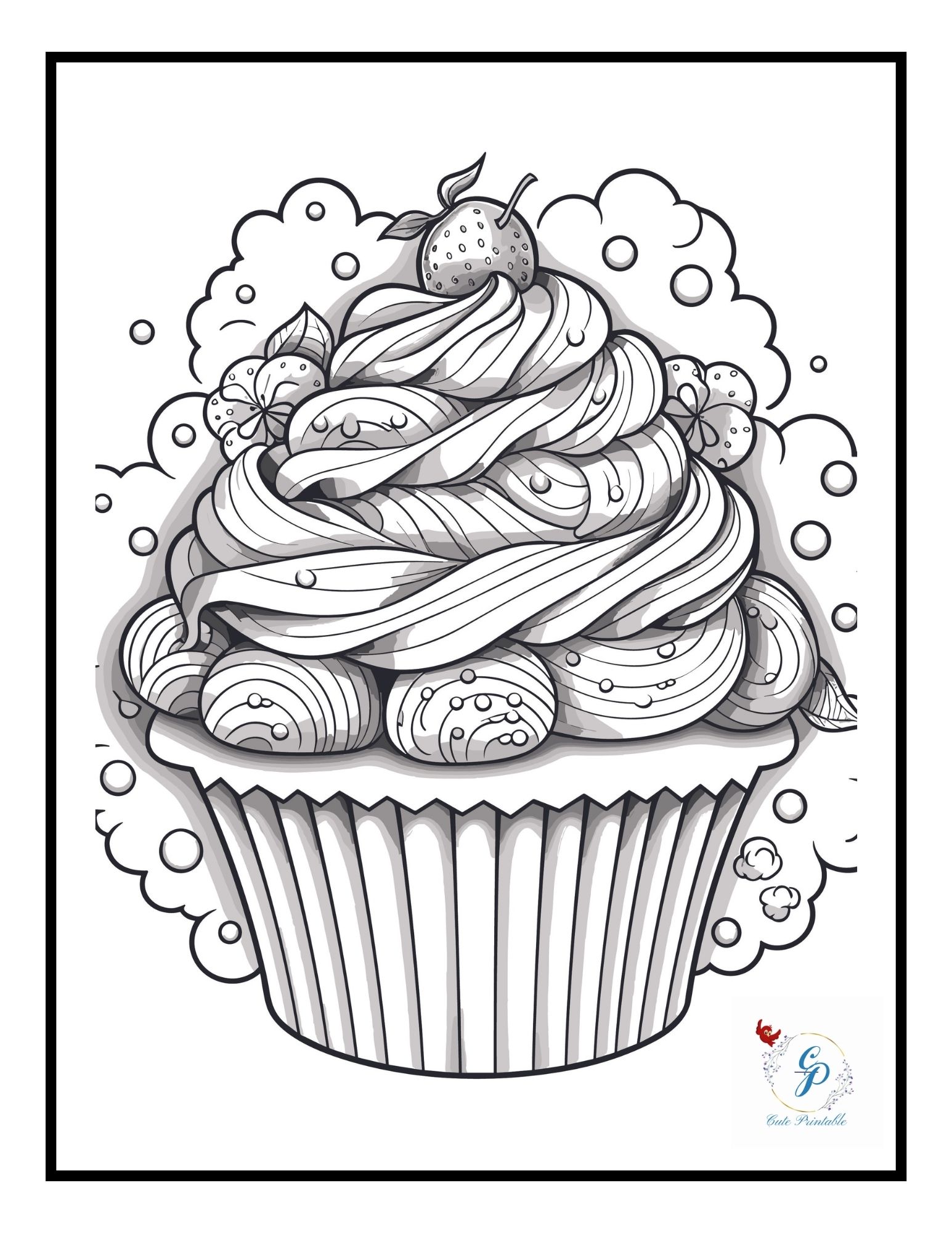 129+ Free Printable Christmas Cupcake Coloring Pages