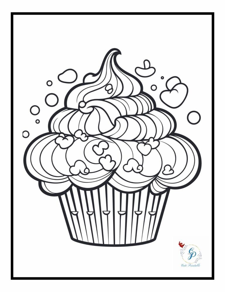 129+ Free Printable Christmas Cupcake Coloring Pages