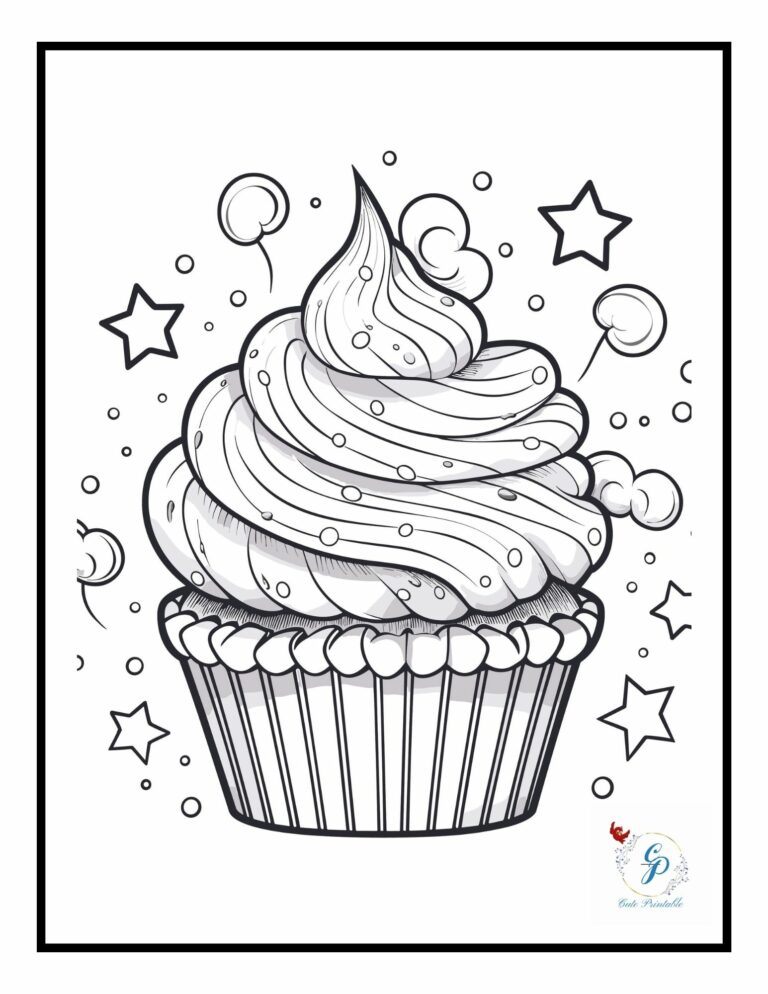 129+ Free Printable Christmas Cupcake Coloring Pages