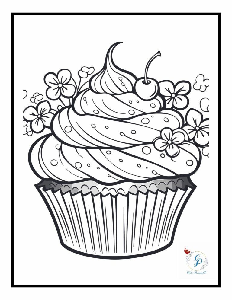 129+ Free Printable Christmas Cupcake Coloring Pages