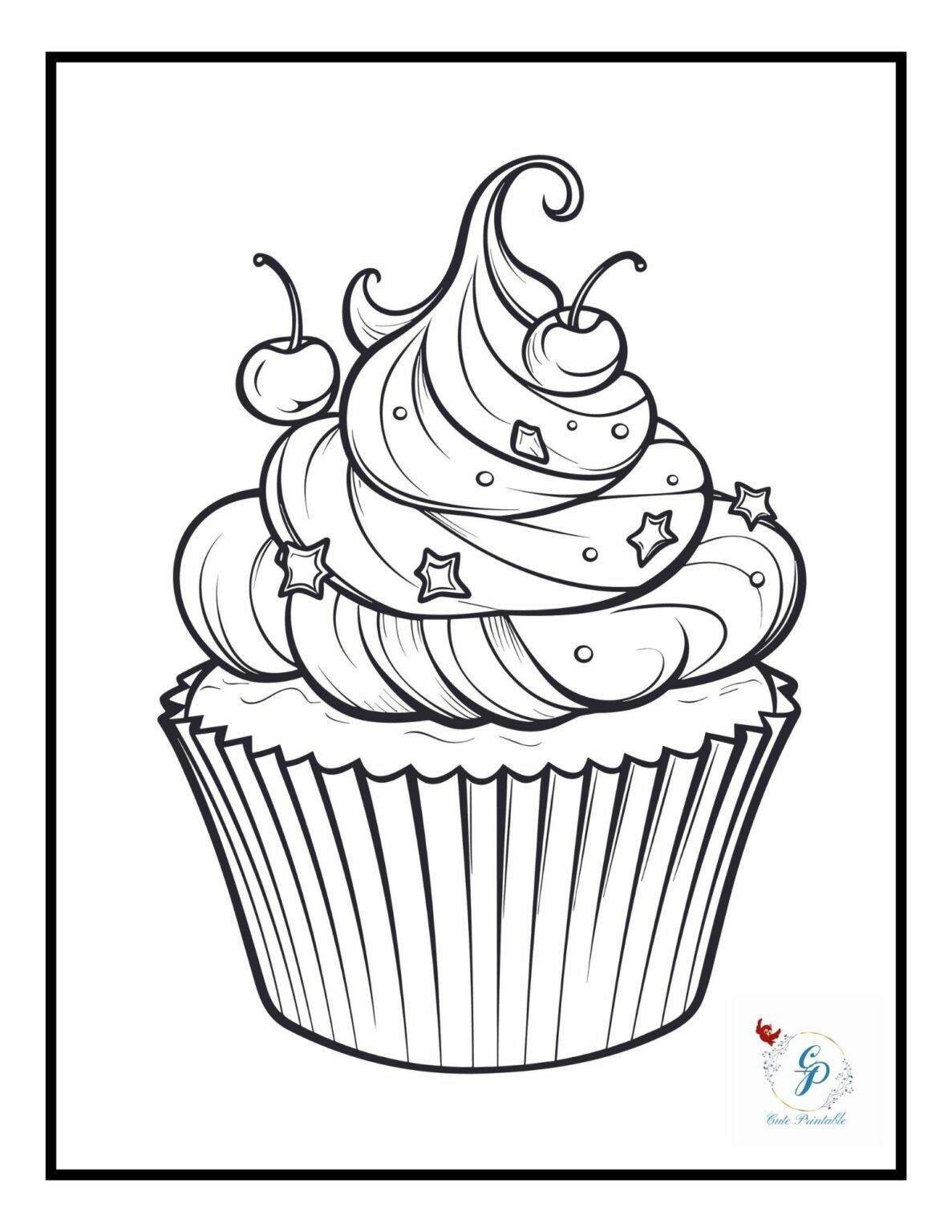 129+ Free Printable Christmas Cupcake Coloring Pages