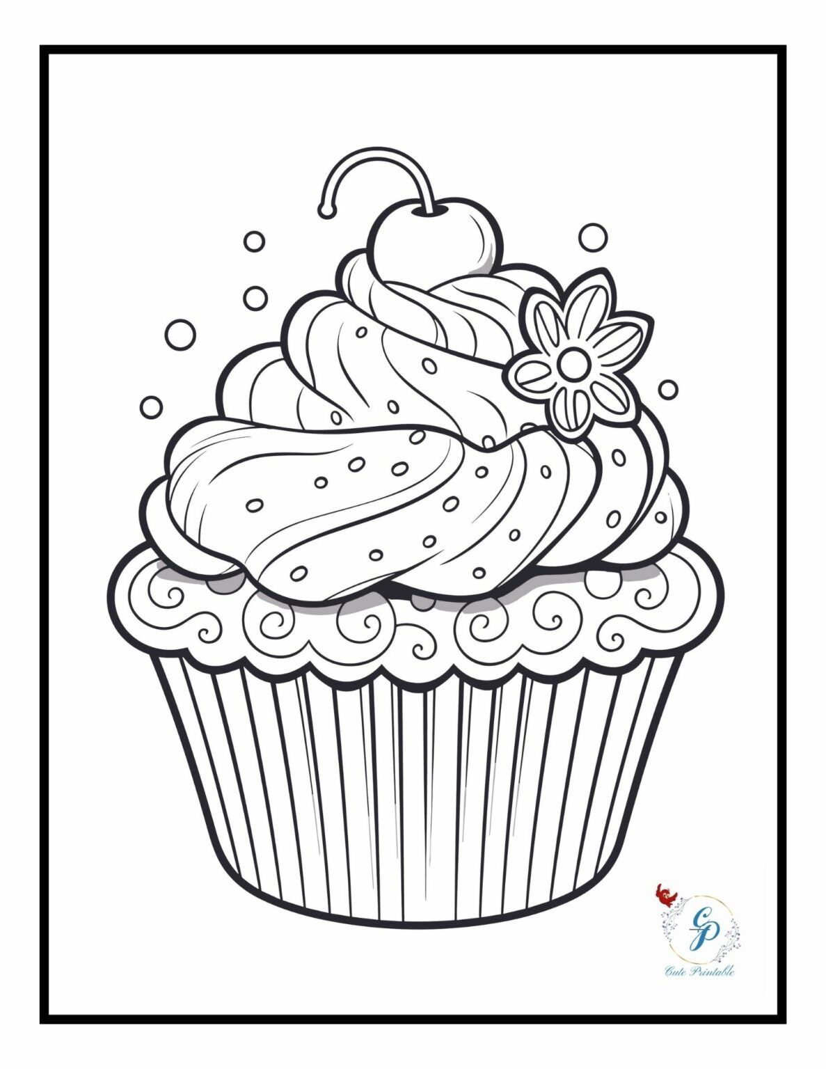 129+ Free Printable Christmas Cupcake Coloring Pages