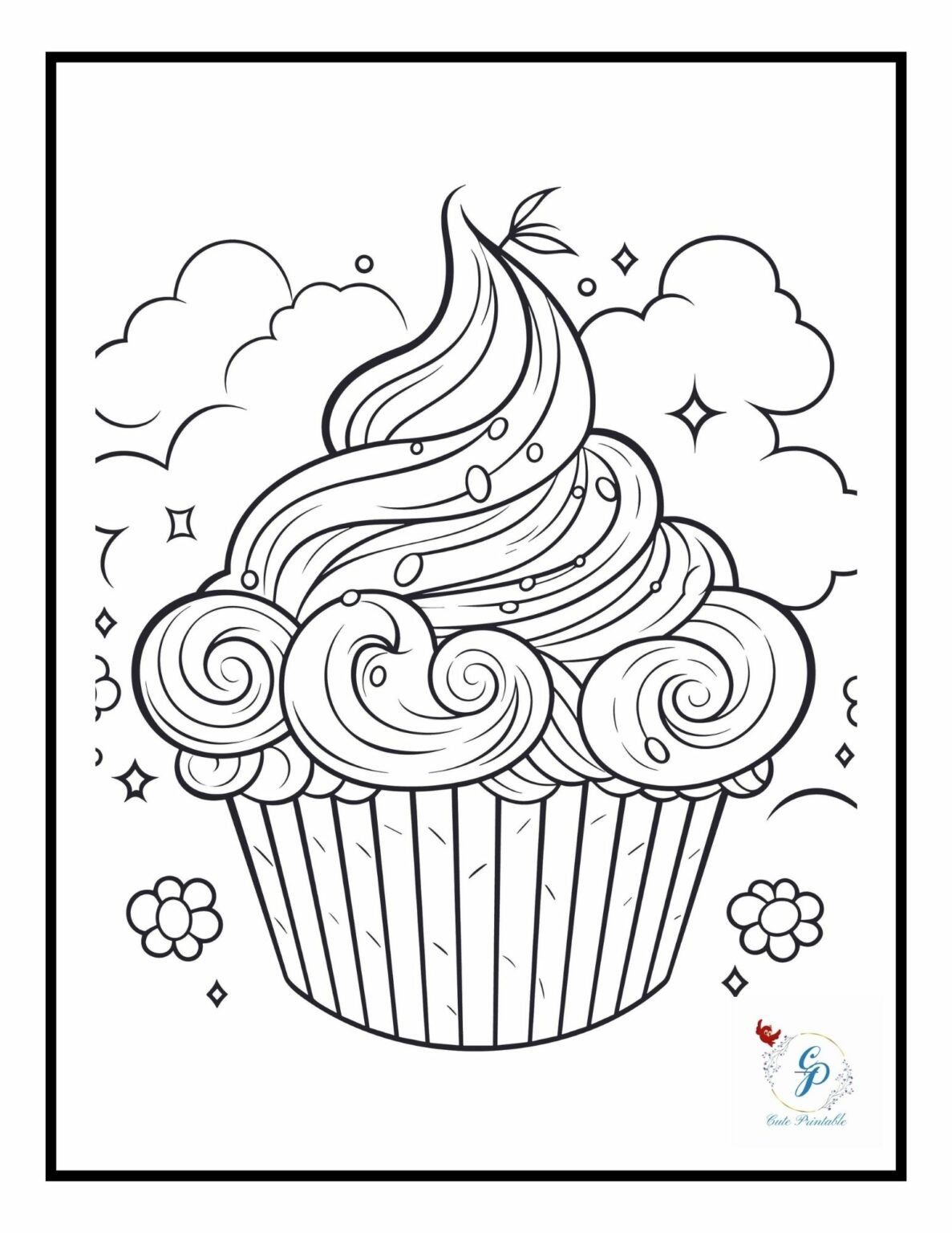 129+ Free Printable Christmas Cupcake Coloring Pages
