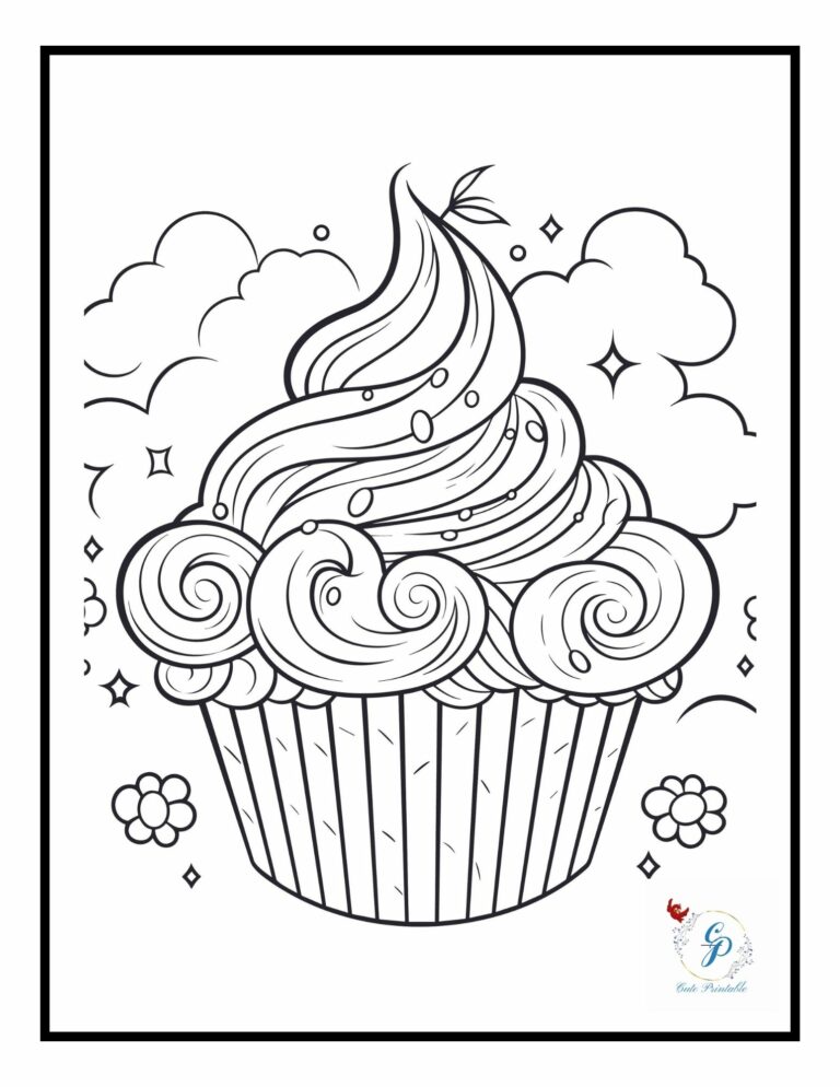 129+ Free Printable Christmas Cupcake Coloring Pages
