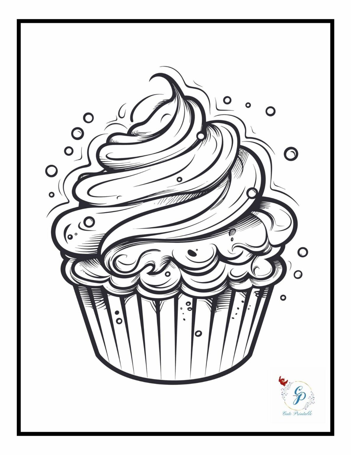 129+ Free Printable Christmas Cupcake Coloring Pages