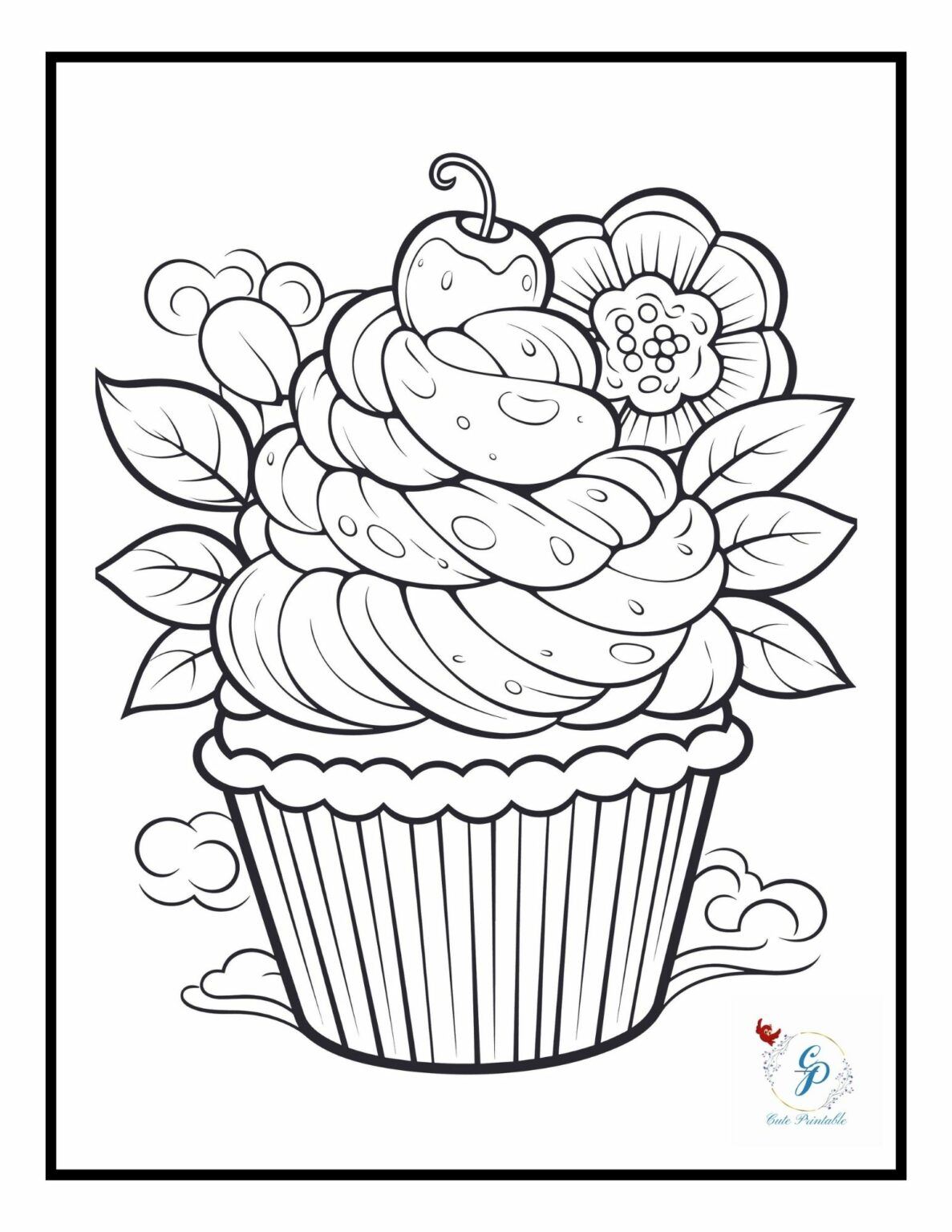 129+ Free Printable Christmas Cupcake Coloring Pages