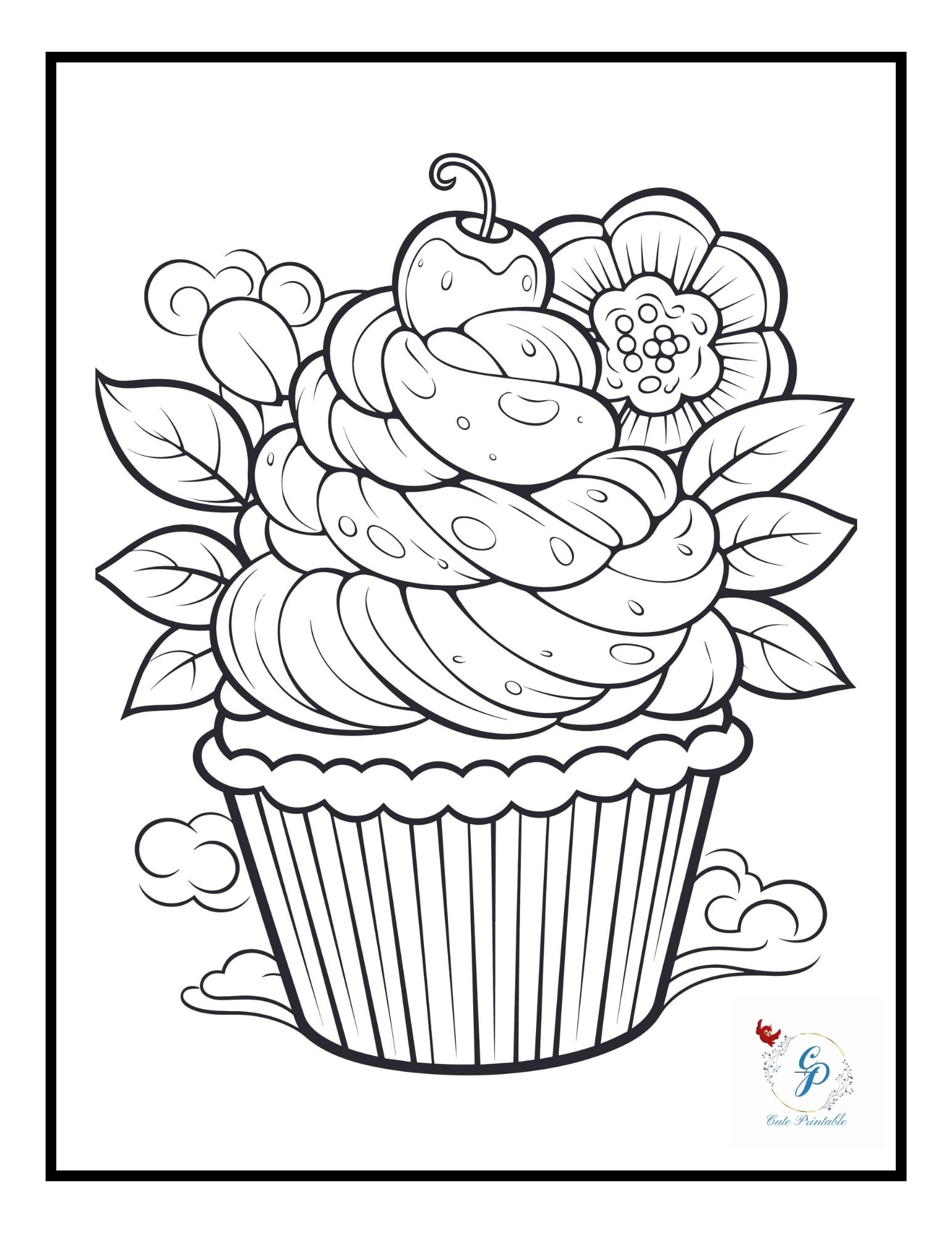 129+ Free Printable Christmas Cupcake Coloring Pages