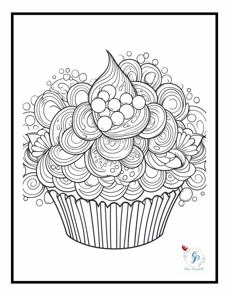 129+ Free Printable Christmas Cupcake Coloring Pages