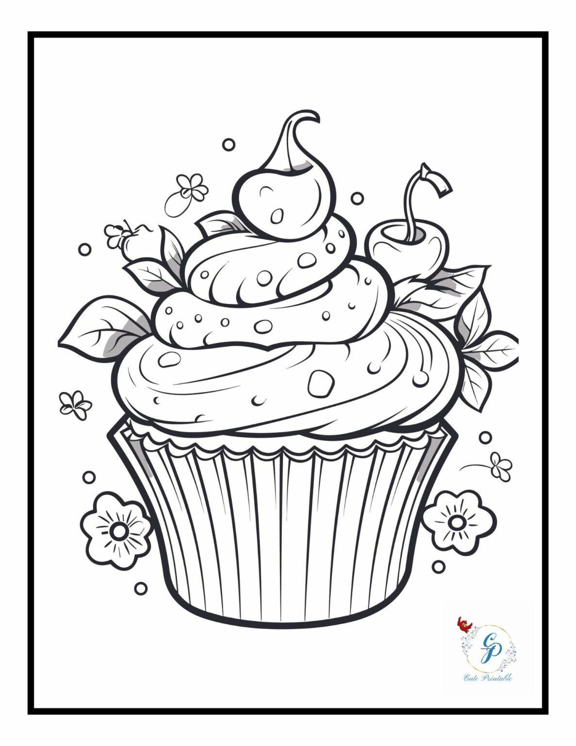 129+ Free Printable Christmas Cupcake Coloring Pages