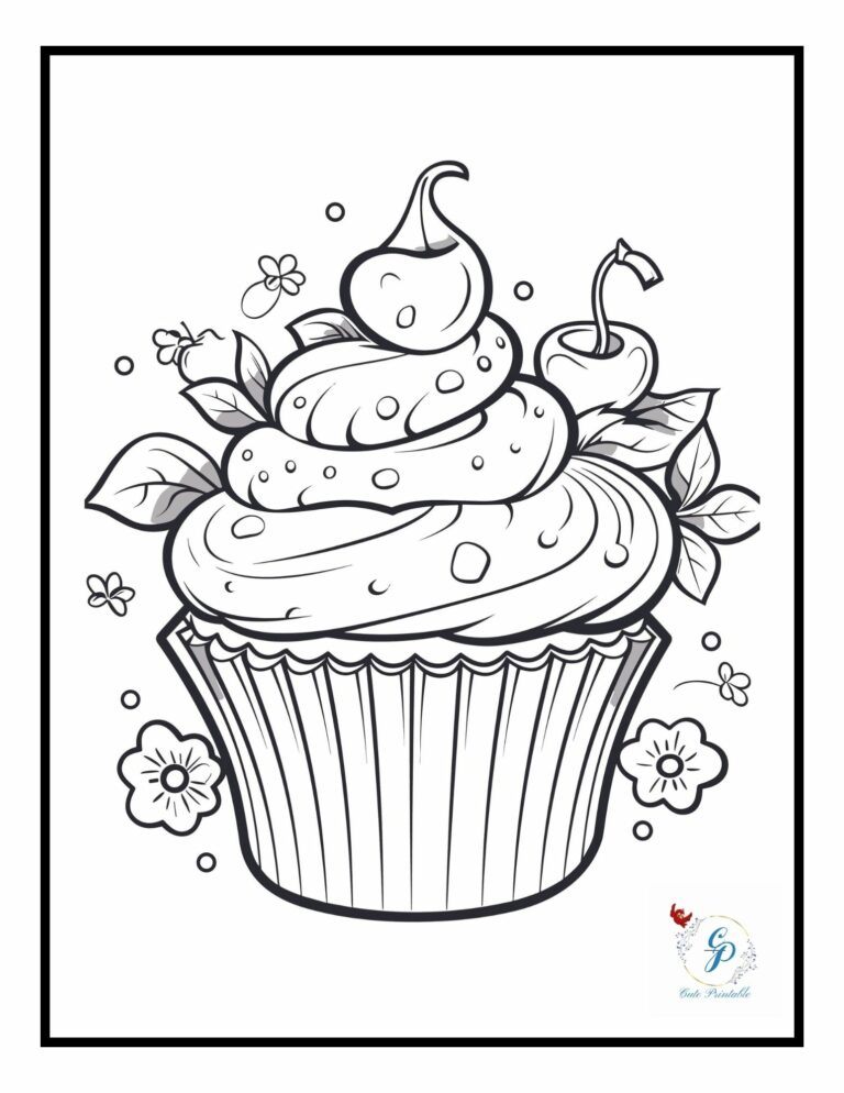 129+ Free Printable Christmas Cupcake Coloring Pages