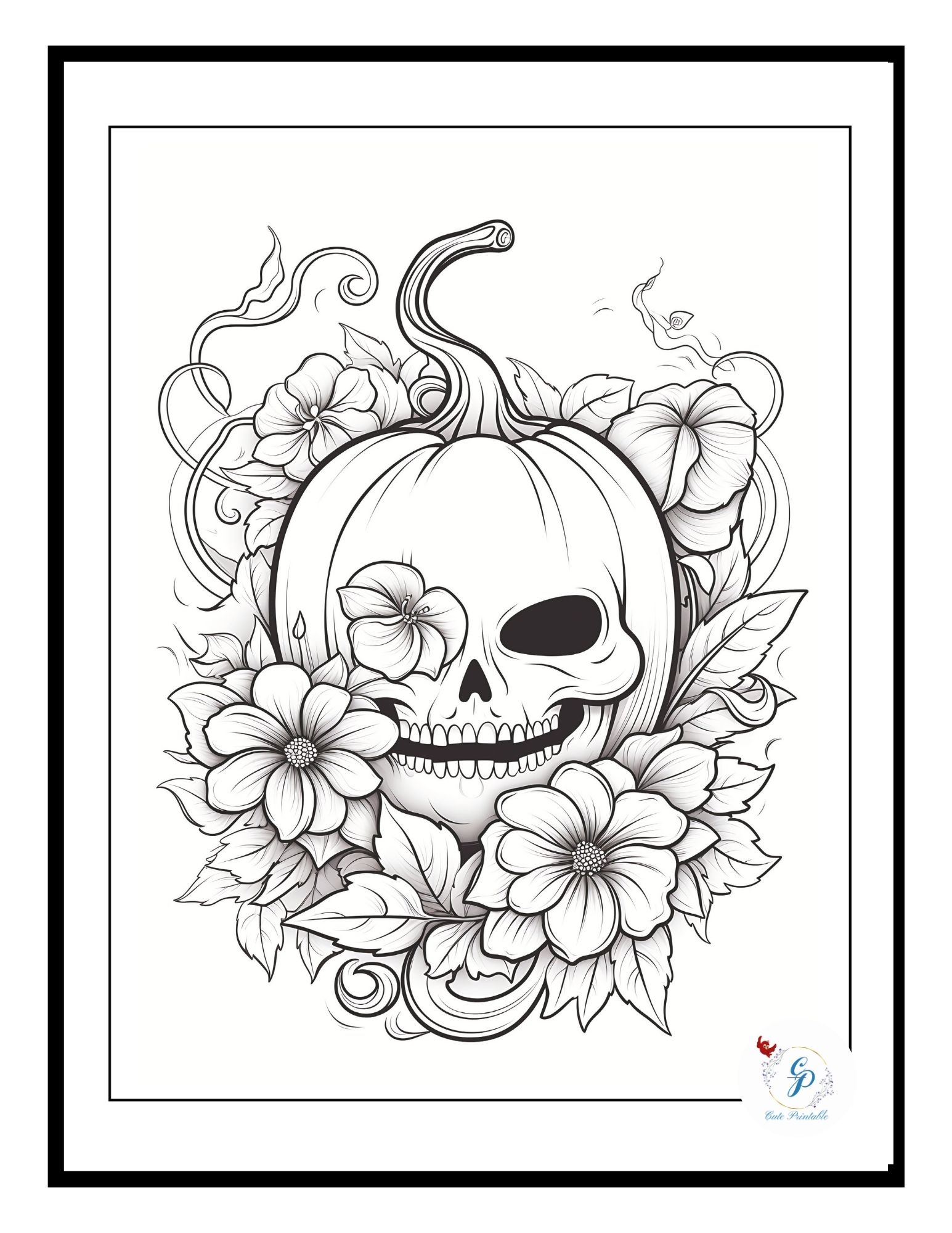 Cute Kids & Halloween Pumpkins Coloring Pages for Kids