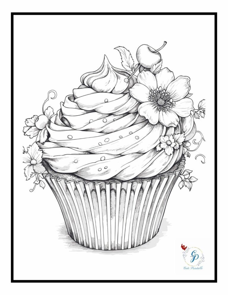 129+ Free Printable Christmas Cupcake Coloring Pages