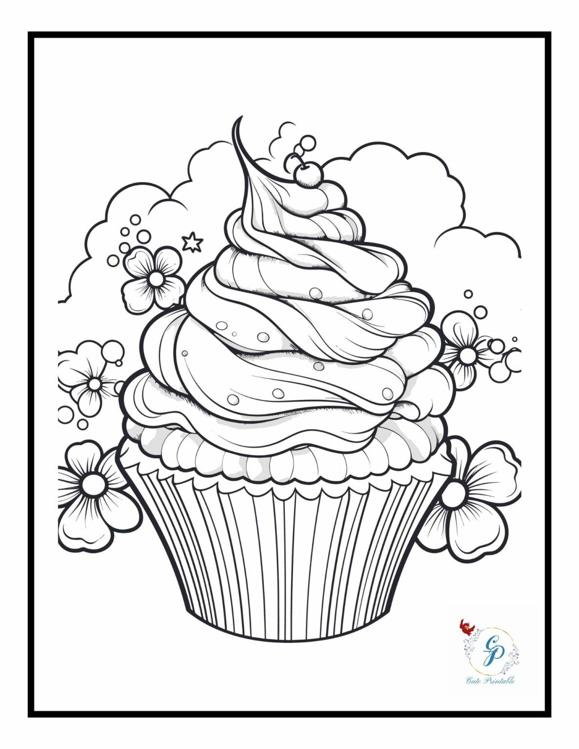 129+ Free Printable Christmas Cupcake Coloring Pages