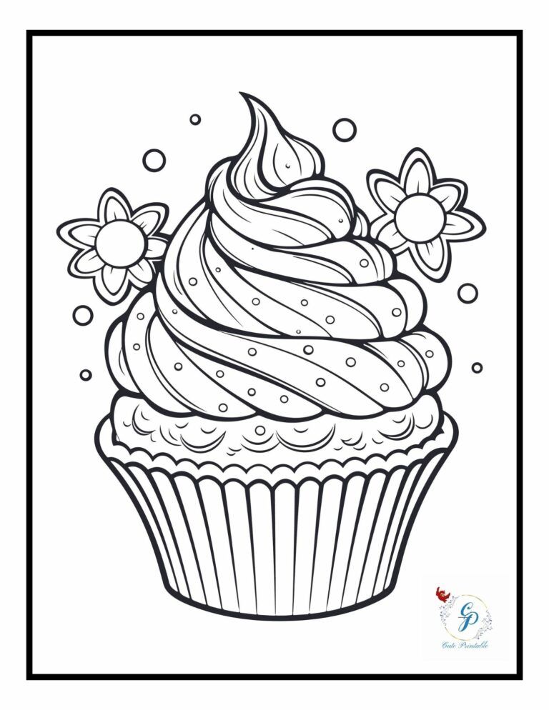 129+ Free Printable Christmas Cupcake Coloring Pages