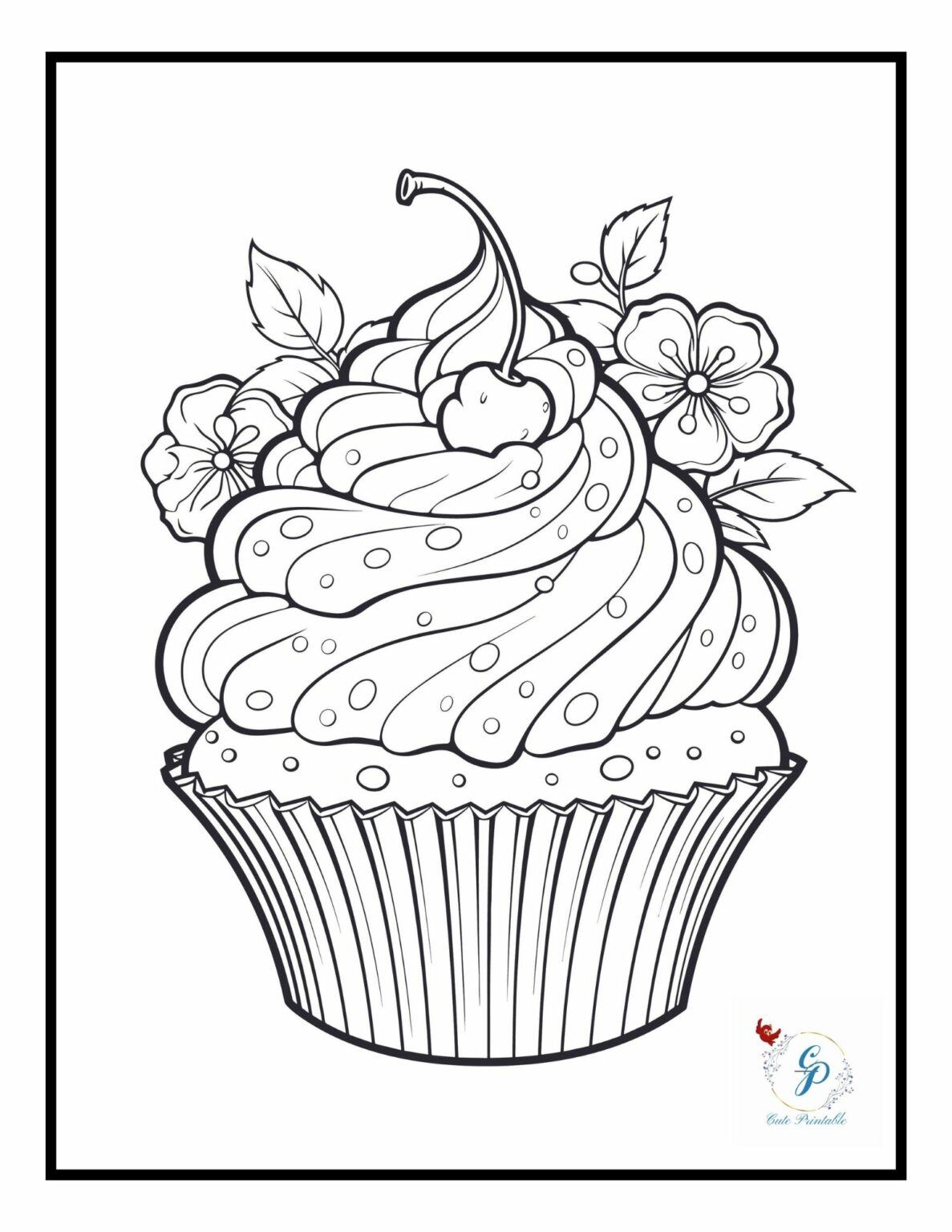 129+ Free Printable Christmas Cupcake Coloring Pages