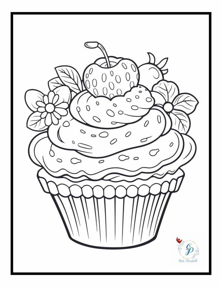 129+ Free Printable Christmas Cupcake Coloring Pages
