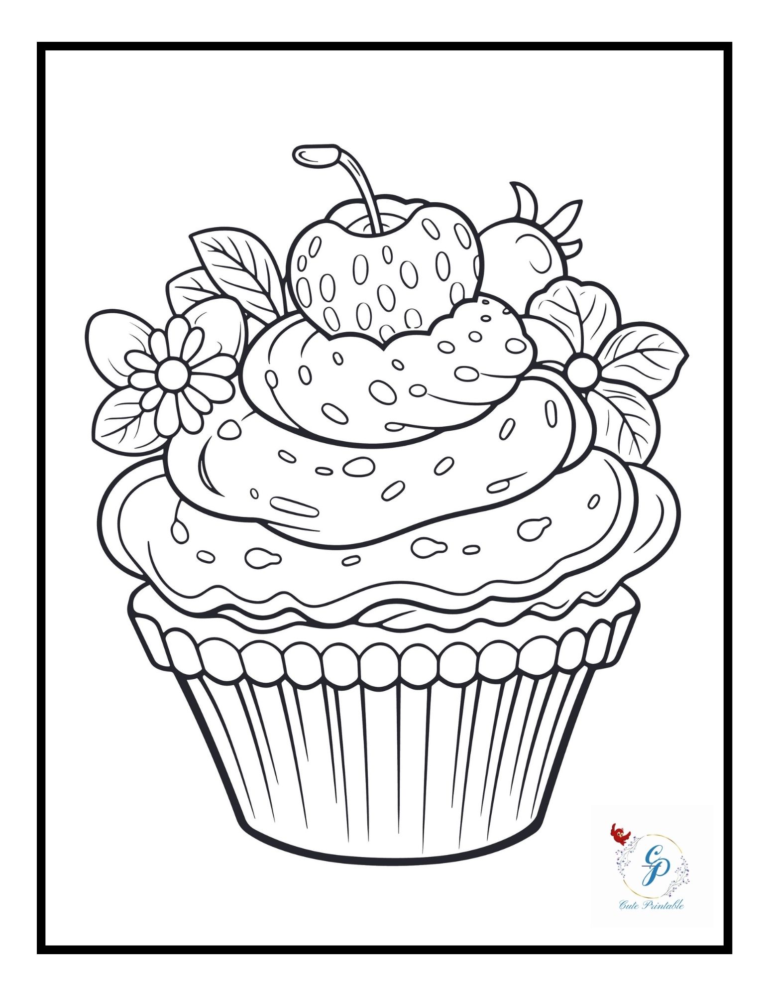 129+ Free Printable Christmas Cupcake Coloring Pages