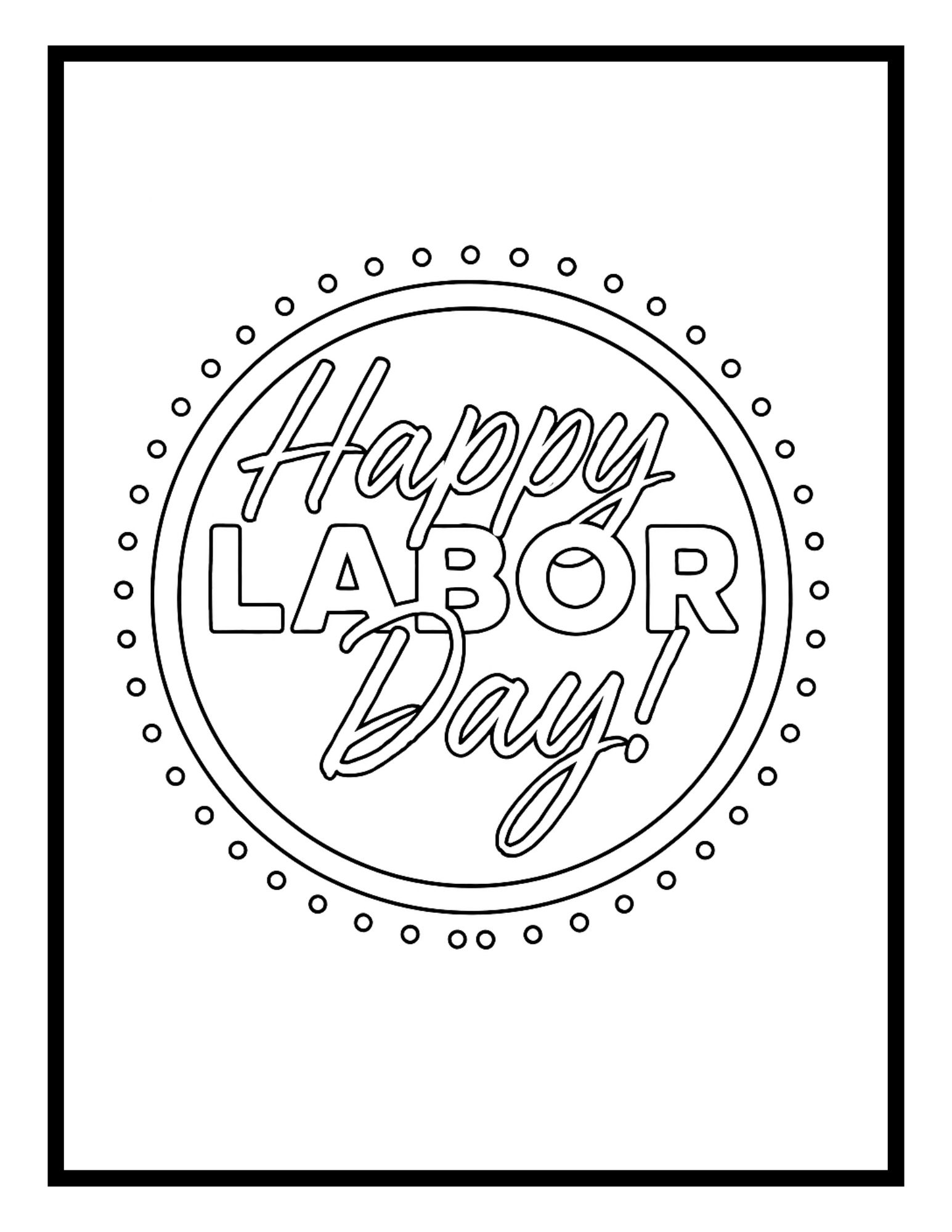 Free Labor Day Coloring Pages | Bold and Easy Coloring