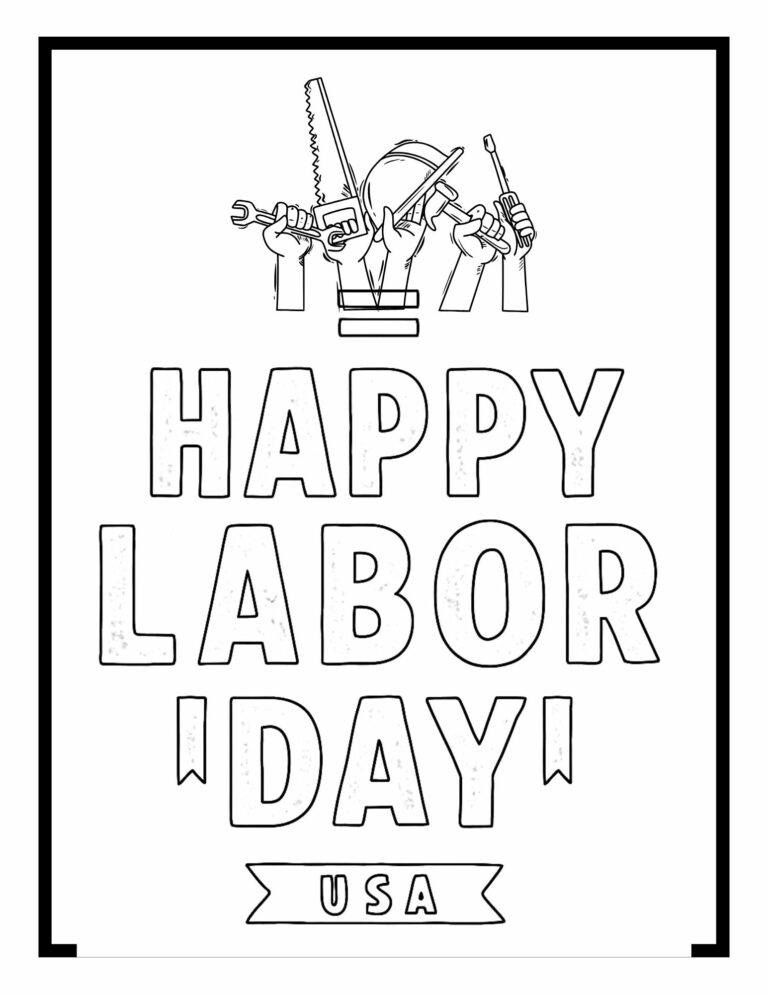 Free Labor Day Coloring Pages | Bold and Easy Coloring